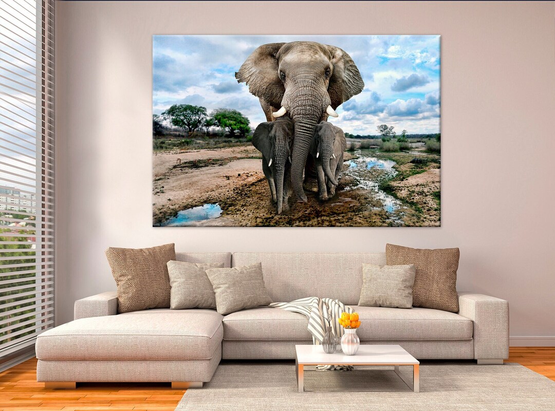 Elephant Wall Art Elephants Family Prints Safari Animals Wall Art ...