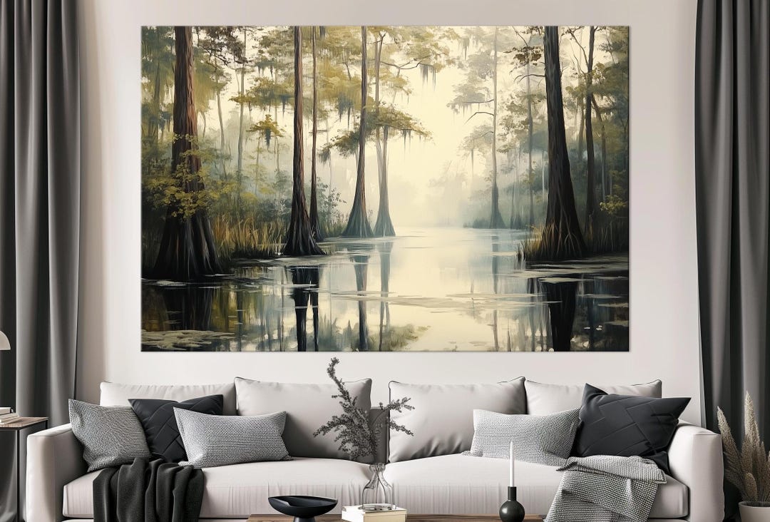 Cypress Trees Louisiana Canvas Print Swamp Landscape Wall Art Bald ...