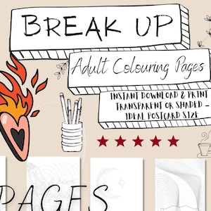 Heartbreak Coping Adult Colouring Pages Artist Paint Instant Download ...