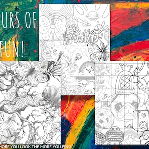 Adult Collage Colouring Pages Instant Download SALE - Etsy