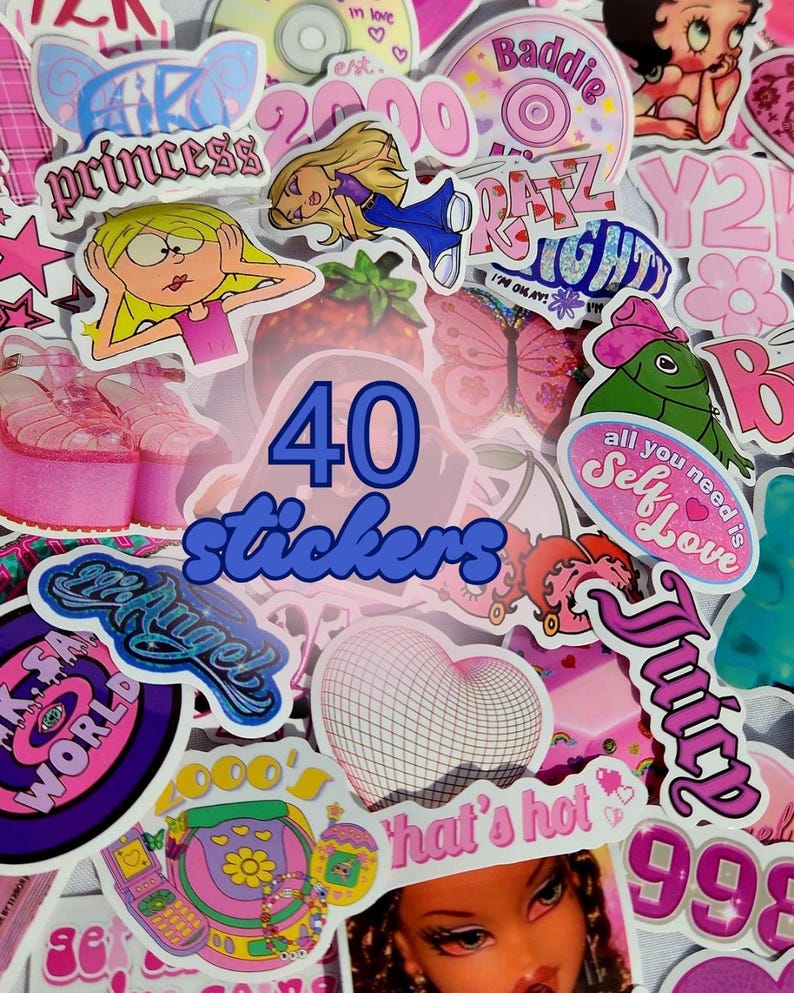 Y2K Retro Girls Aesthetic Sticker Pack 40pcs - Etsy