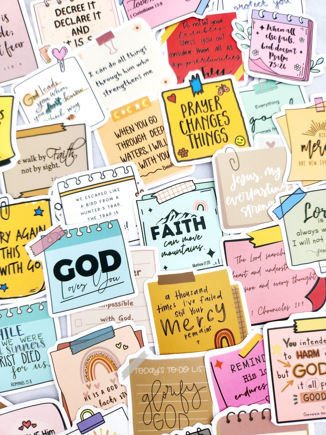 Bible Quote Sticker Pack (30pcs) | Scripture Verse Vinyl Stickers ...