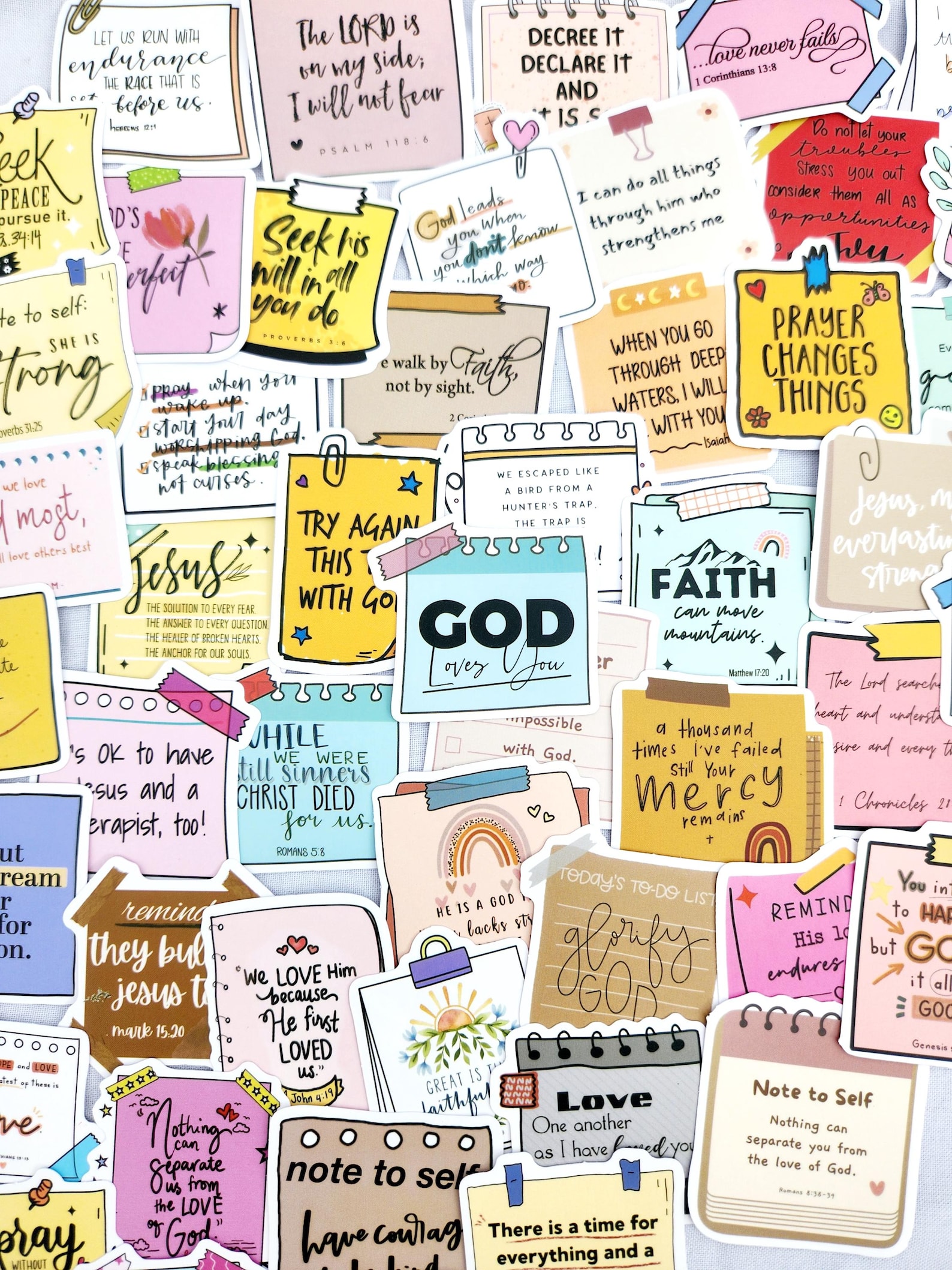 Bible Quote Sticker Pack (30pcs) | Scripture Verse Vinyl Stickers ...