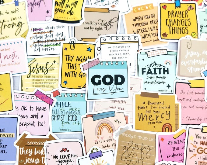 Bible Quote Sticker Pack (30pcs) | Scripture Verse Vinyl Stickers ...