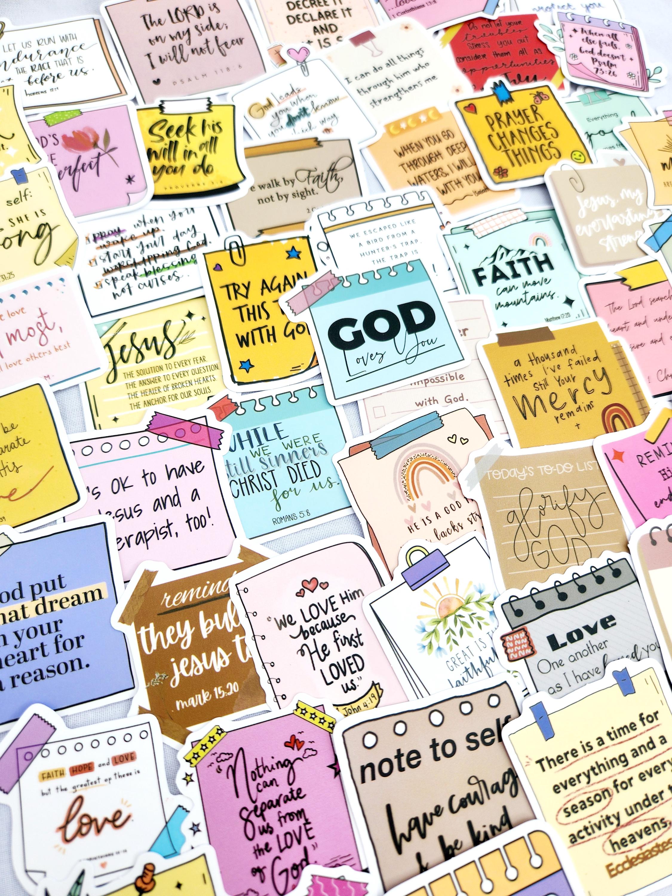 Bible Quote Sticker Pack (30pcs) | Scripture Verse Vinyl Stickers ...