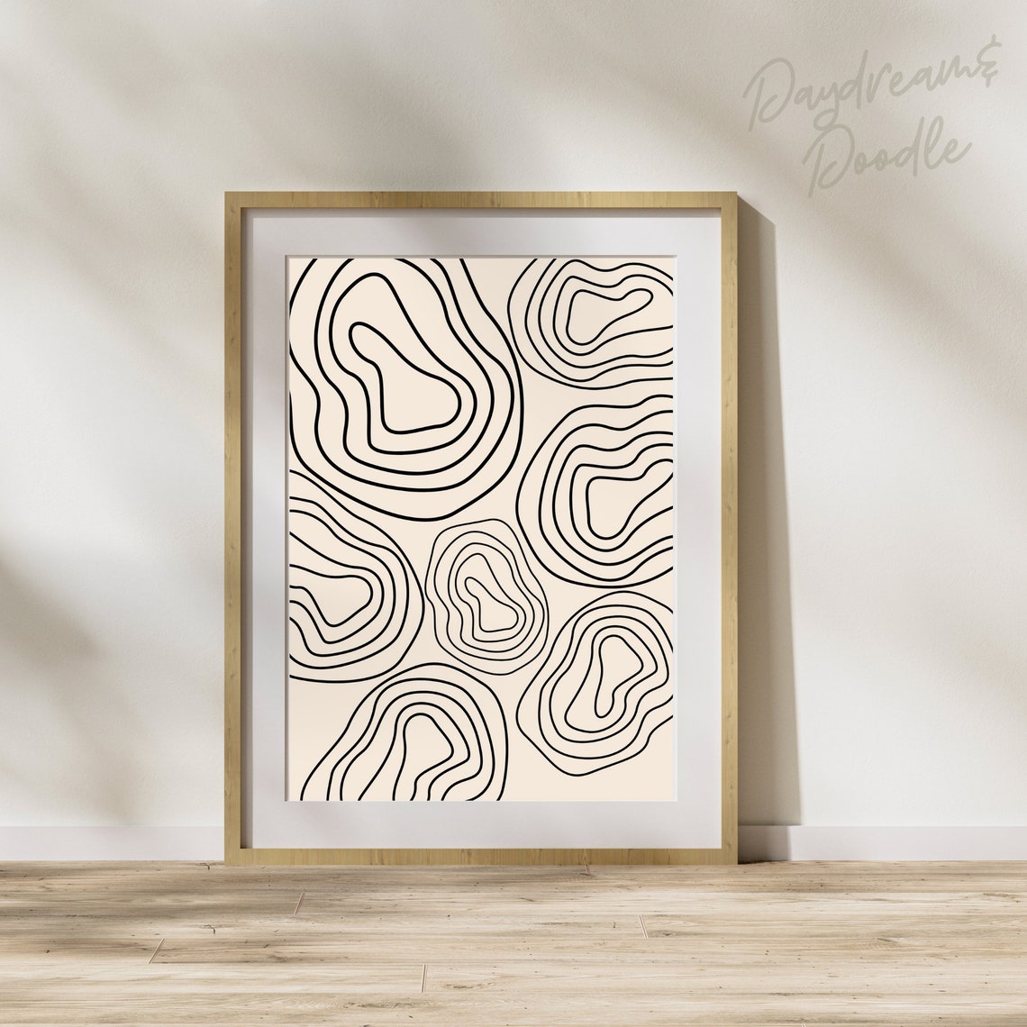 3 Beige Boho Black Simple Line Art Prints Instant Download Gift Frame ...