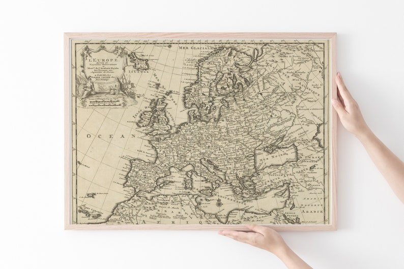 Printable VINTAGE Europe MAP Poster | Digital Print, Instant Download ...