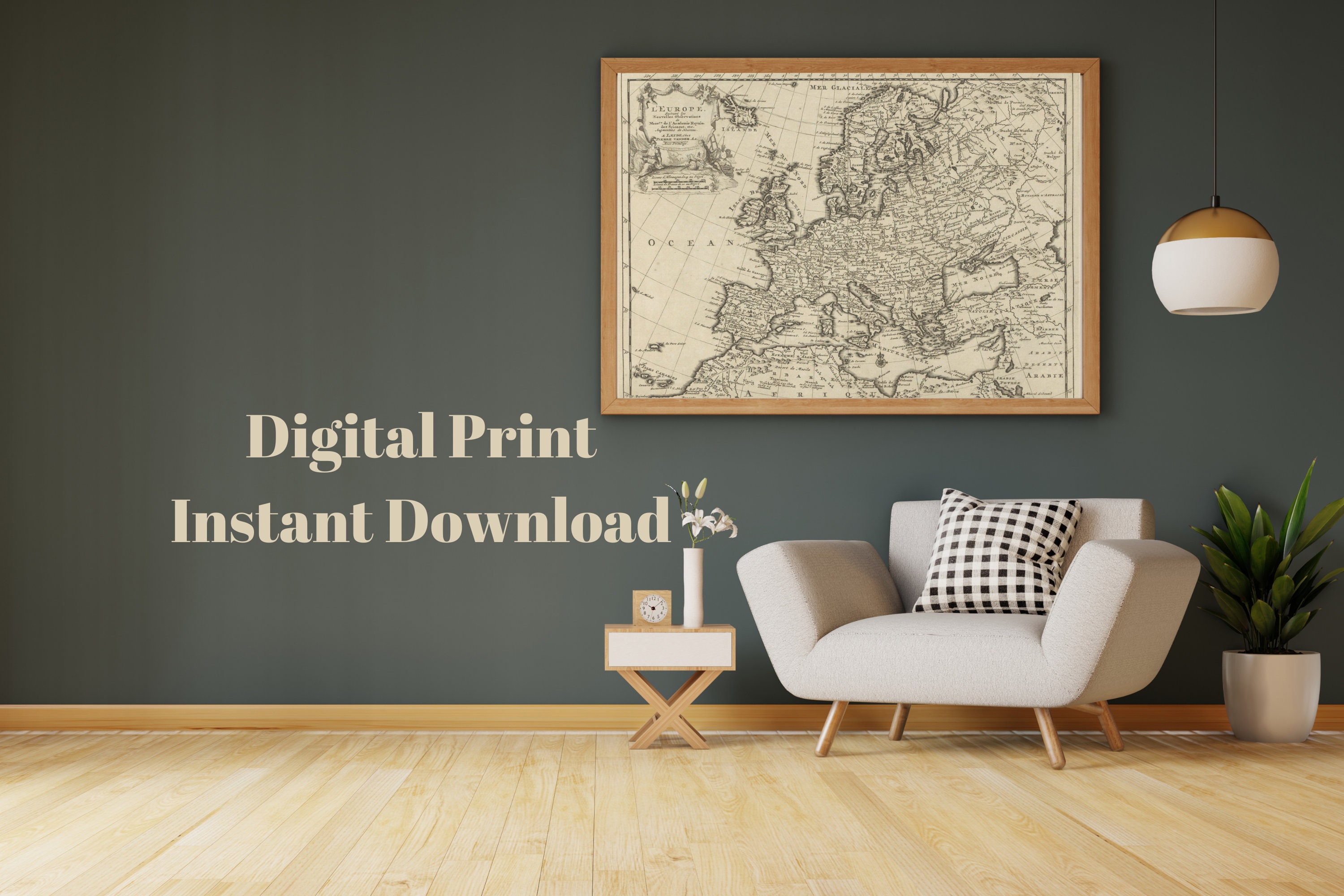 Printable VINTAGE Europe MAP Poster | Digital Print, Instant Download ...