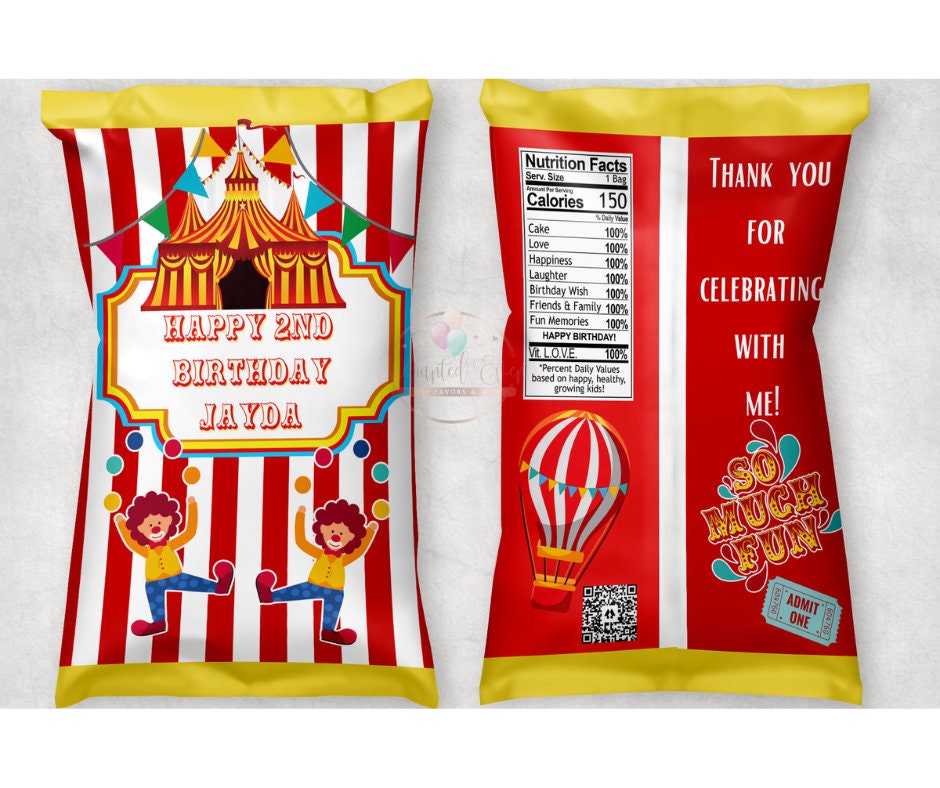 Carnival Theme Chip Bags - Etsy