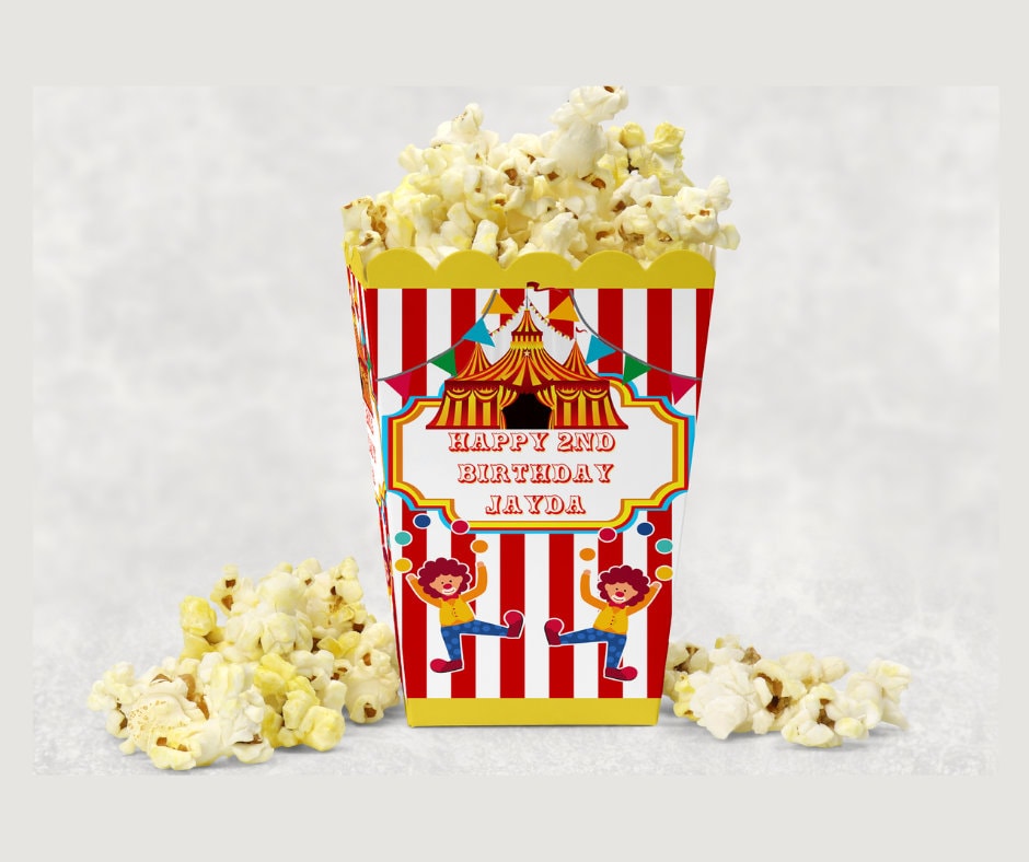 Carnival Theme Popcorn Boxes - Circus Theme - Etsy