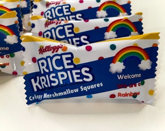Custom Rice Krispy Party Favors, Custom Party Treats, Personalized Rice ...