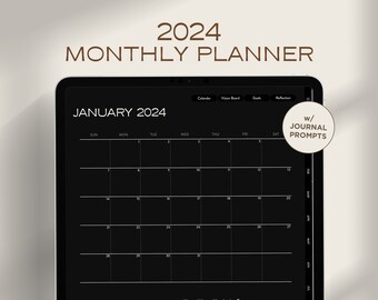 2024 Monthly Digital Planner Dated Monthly Calendar Template for iPad ...