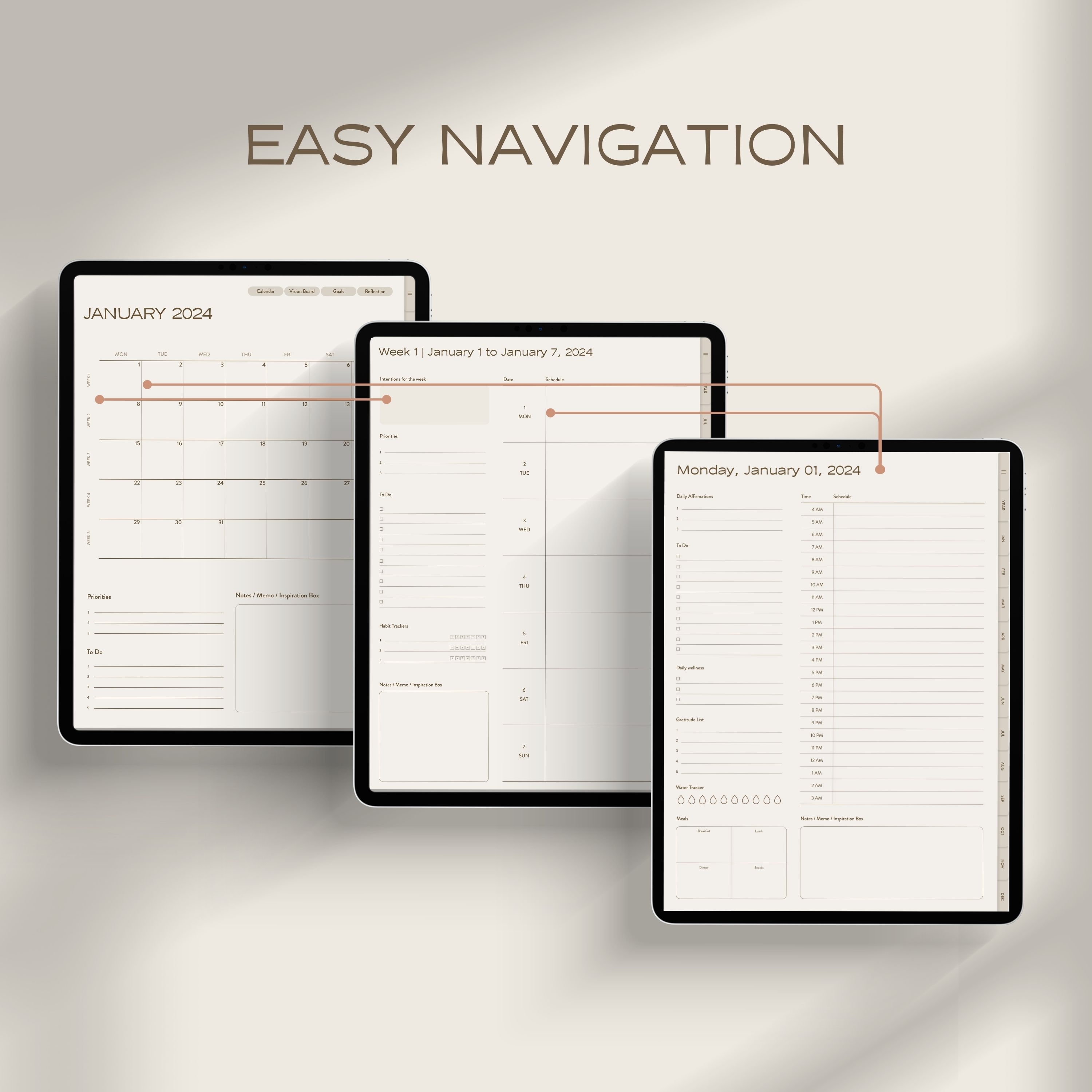 THAT GIRL 2024 Daily Planner Journal Dated Daily, Weekly, Monthly iPad ...