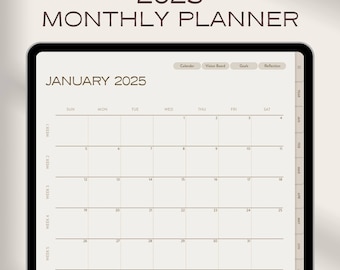 2024 Monthly Digital Planner Dated Monthly Calendar Template for iPad ...