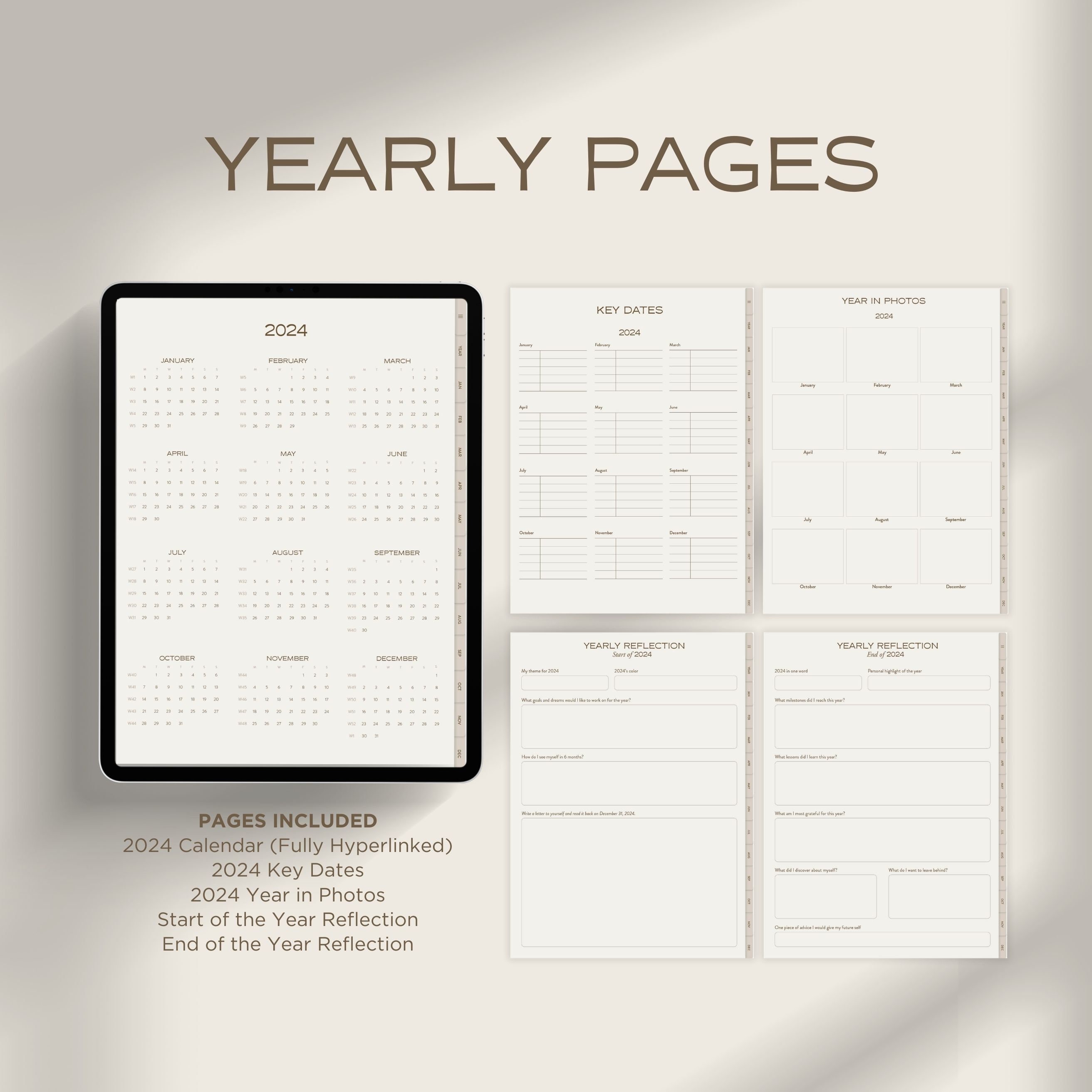 2024 Daily Digital Planner Yearly, Monthly, Weekly Pages iPad Journal ...