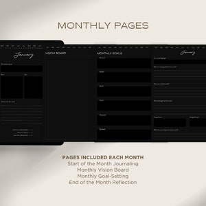 Dark Mode Digital Planner Minimalist Undated Planner for iPad Goodnotes ...