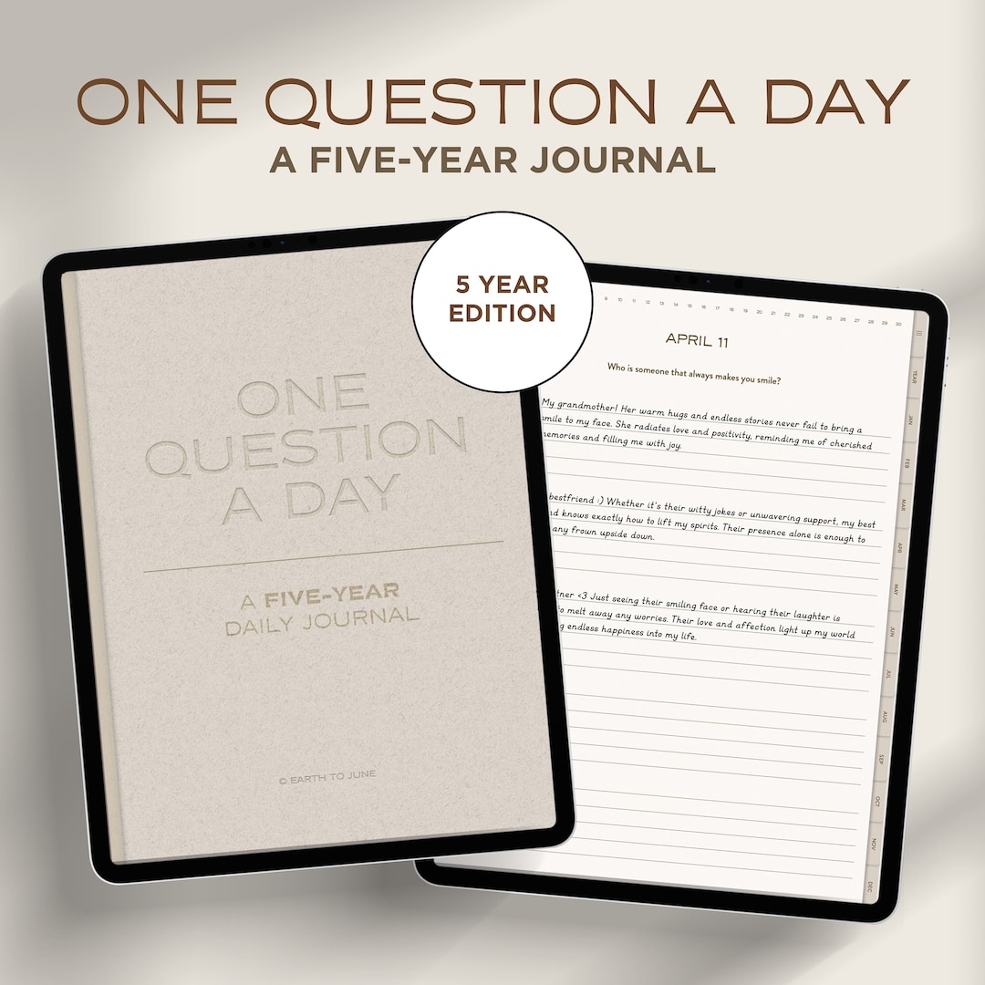 One Question A Day | A FIVE-YEAR Journal | Daily Journal Prompts for ...