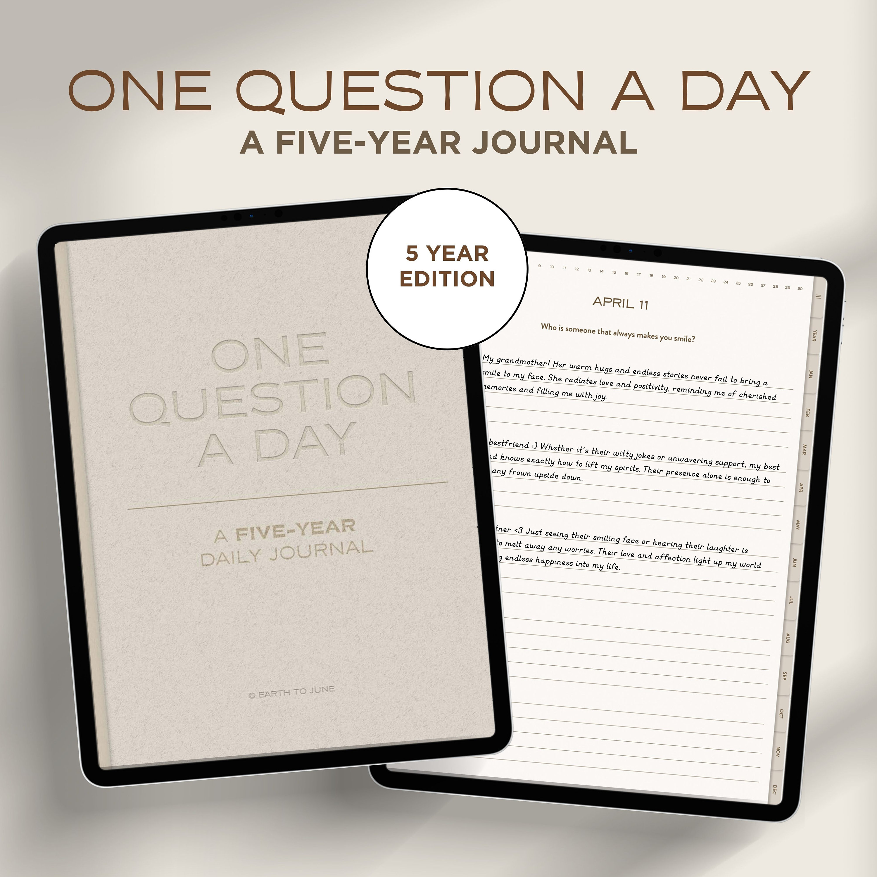 5-year Daily Journal: One Question a Day (digital iPad Planner) - Etsy