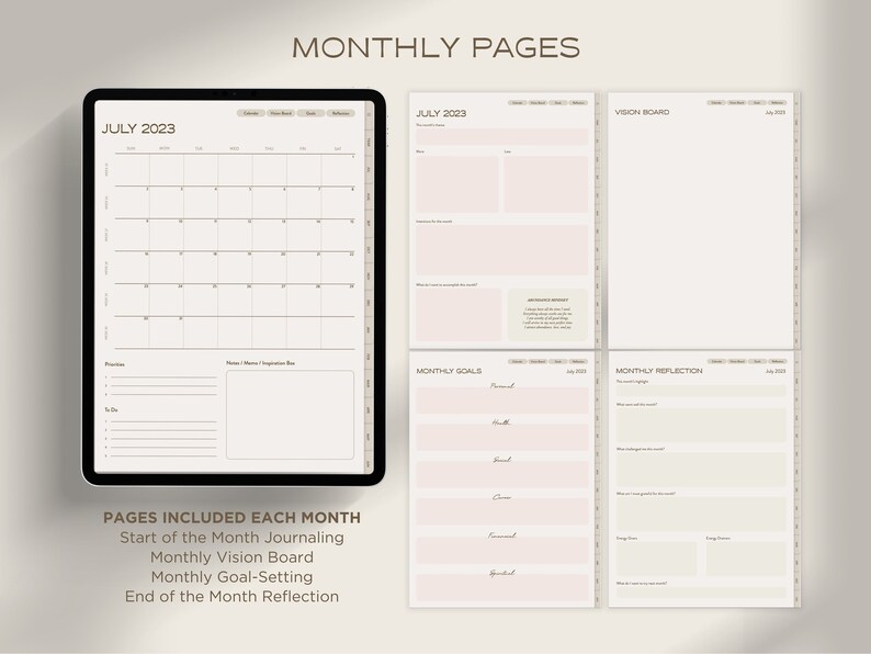 Digital Daily Planner Dated Mid Year Minimalist Digital Journal for ...