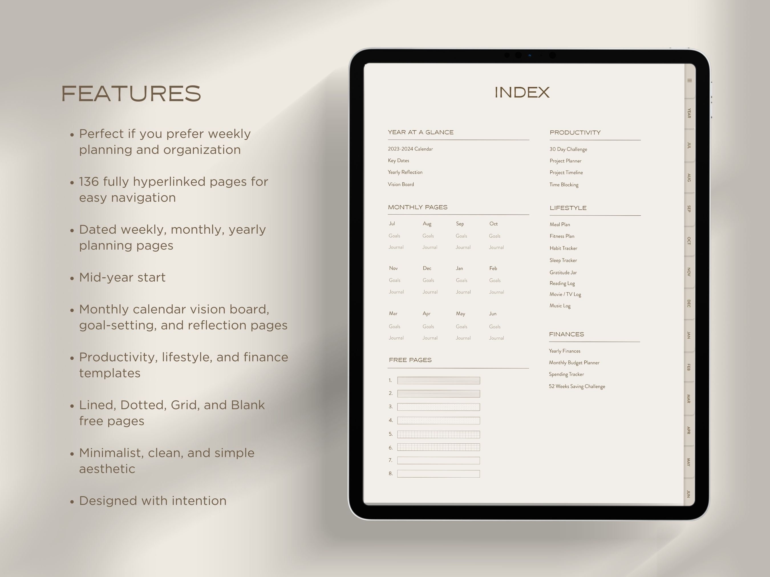 Weekly Digital Planner 2023 2024 Dated Mid Year Weekly, Monthly Pages ...
