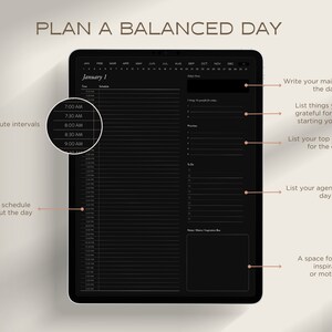 Dark Mode Digital Planner Minimalist Undated Planner for iPad Goodnotes ...