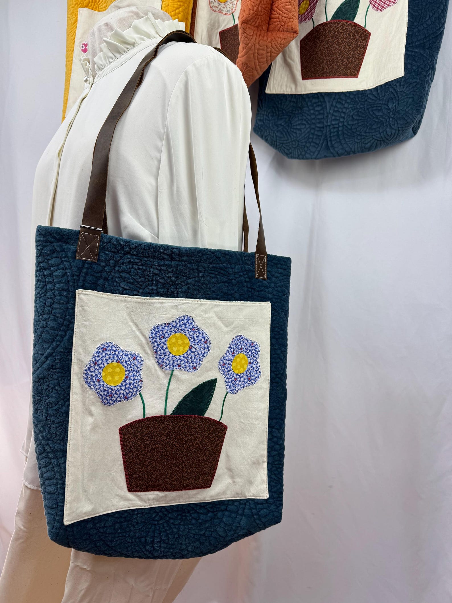 Tote Bag, Vintage Quilt Block, Tote Bag With Orphan Quilt Square ...