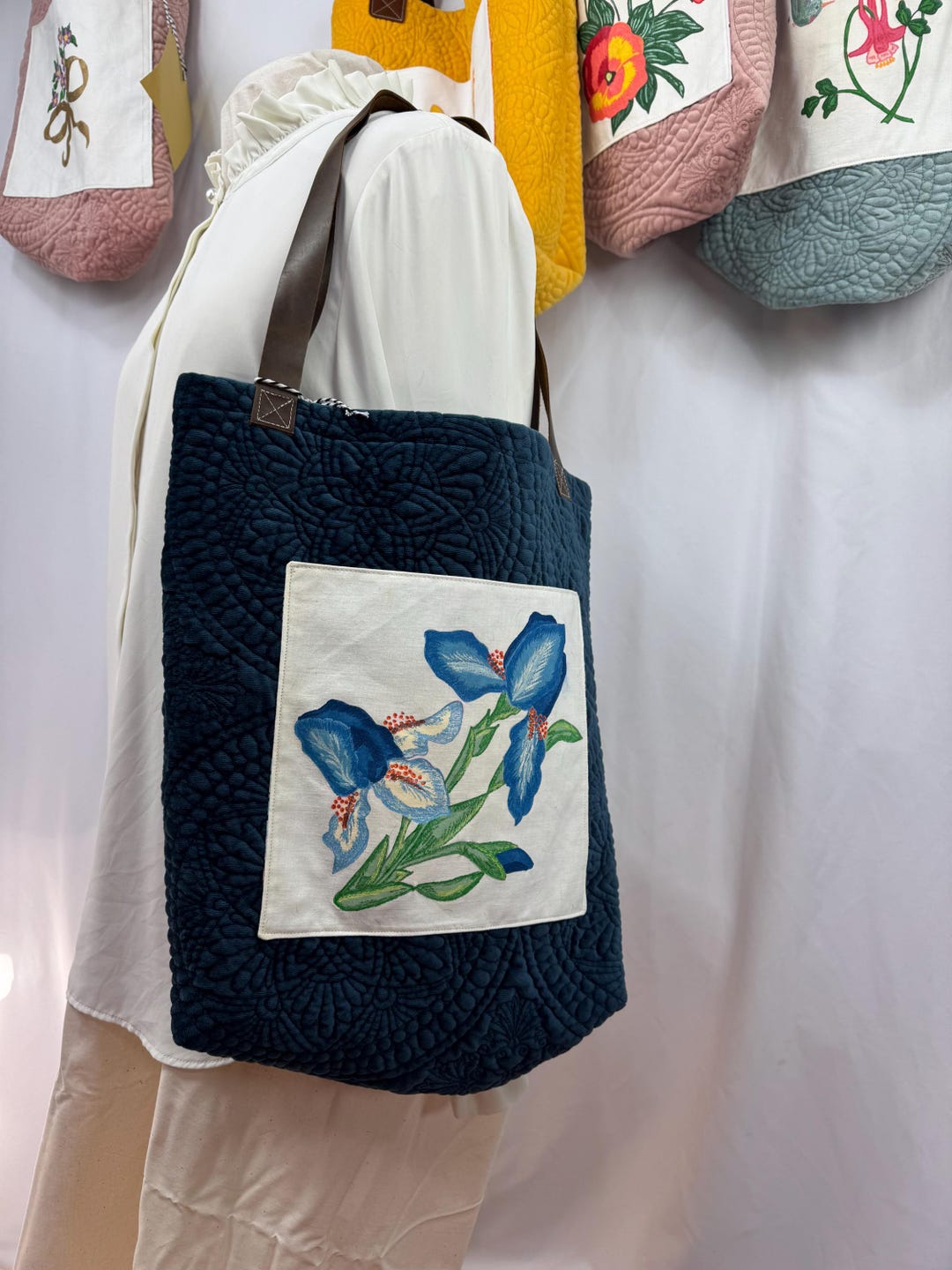 Tote Bag, Vintage Quilt Block, Tote Bag With Orphan Quilt Square ...