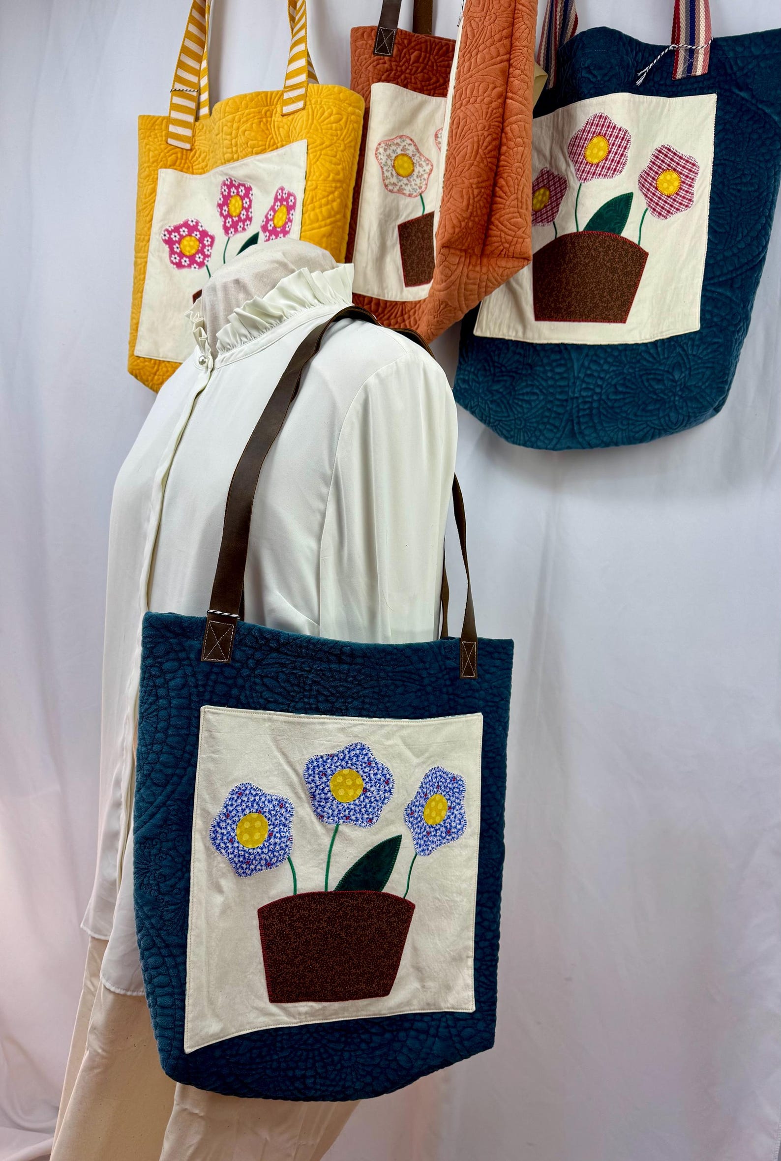 Tote Bag, Vintage Quilt Block, Tote Bag With Orphan Quilt Square ...
