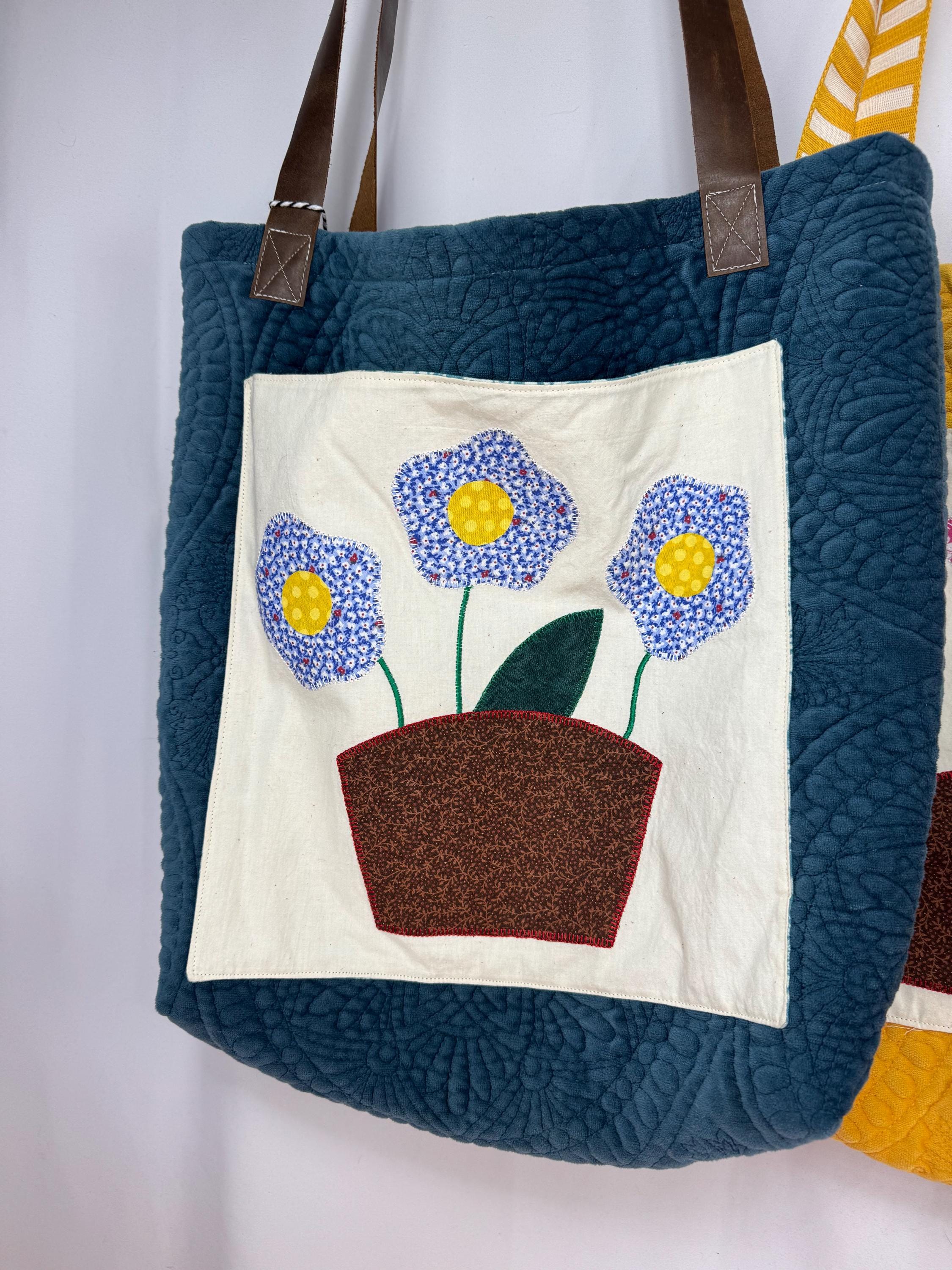 Tote Bag, Vintage Quilt Block, Tote Bag With Orphan Quilt Square ...