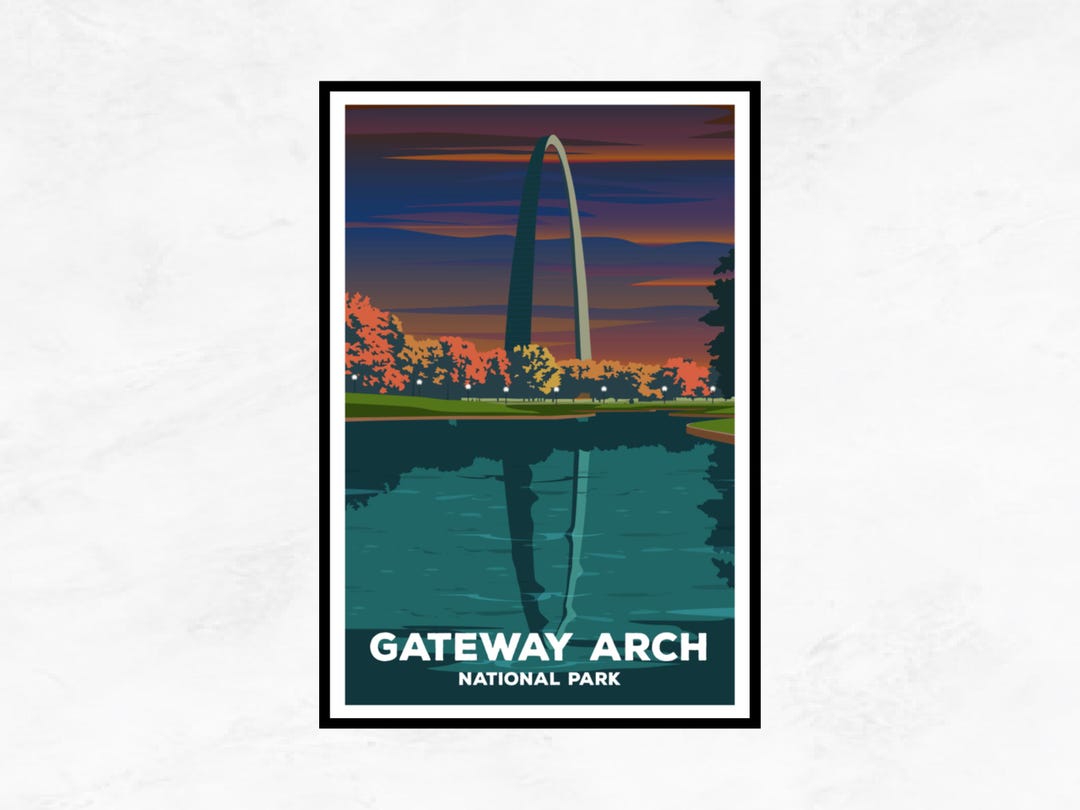 Gateway Arch National Park Poster: Minimalist Travel Art - Etsy