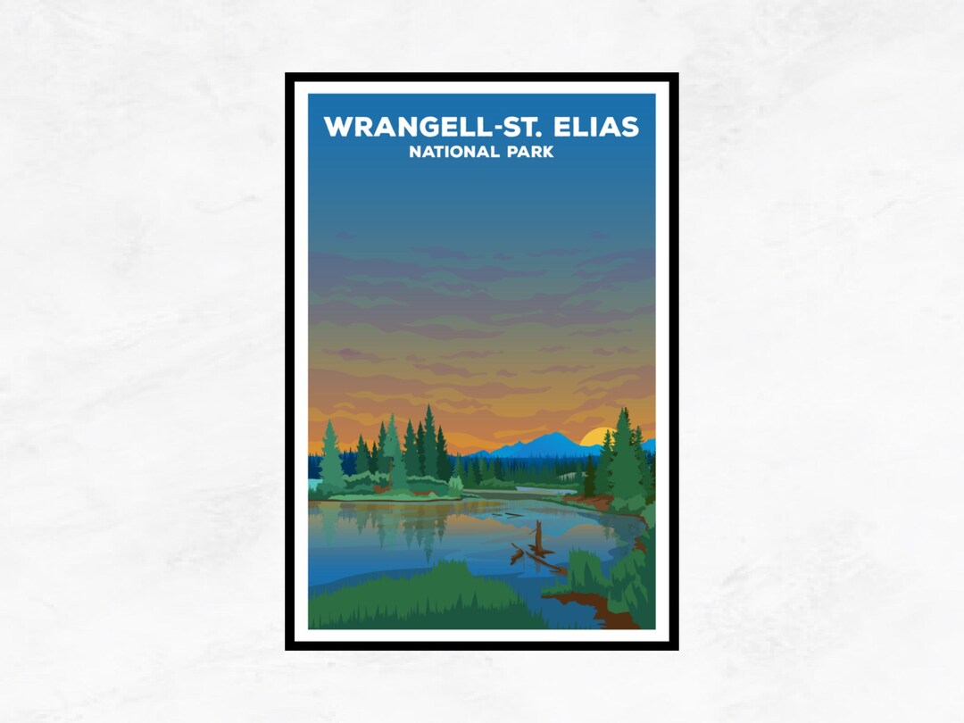 Wrangell St-elias National Park Poster: Minimalist Landscape Art - Etsy