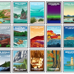 6 Poster Bundle - Any 6 National Parks Posters! Hiking Wall Art ...