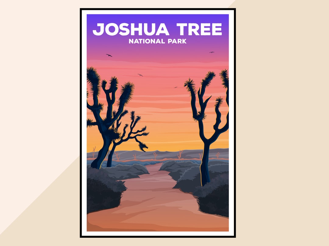 Joshua Tree National Park Poster | Joshua Tree Wall Art Print | Vintage ...