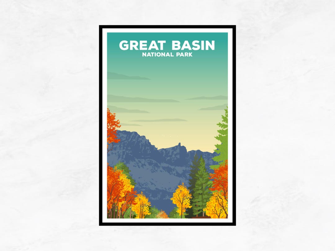 Great Basin National Park Poster - Minimalist Nature Print | Scenic ...