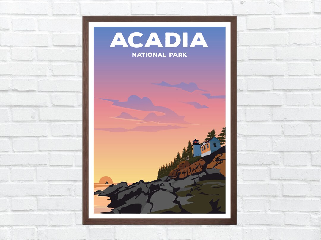 Acadia National Park Poster Print | Wall Art | Travel Hiking Poster ...