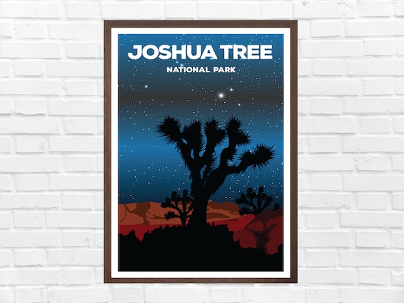 Joshua Tree National Park Poster Joshua Tree Wall Art Print | Etsy