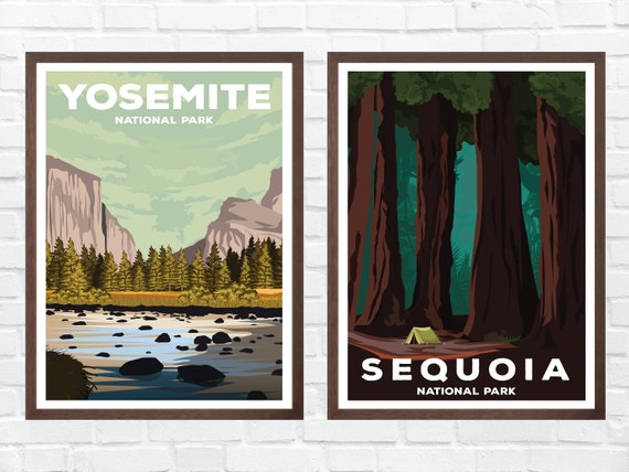 2 Poster Bundle Any 2 National Parks Posters Hiking Wall - Etsy