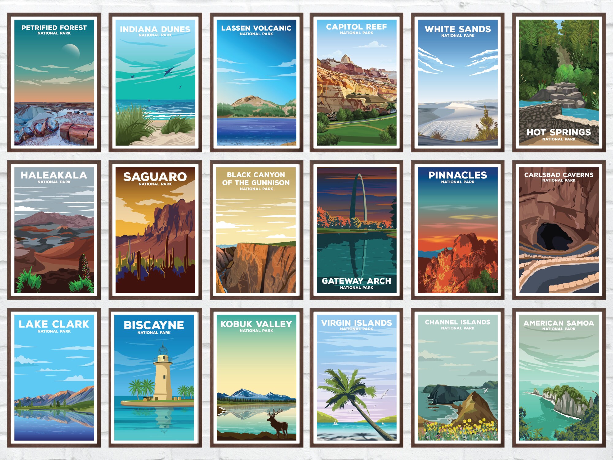 4 Poster Bundle Any 4 National Parks Posters Hiking Wall - Etsy