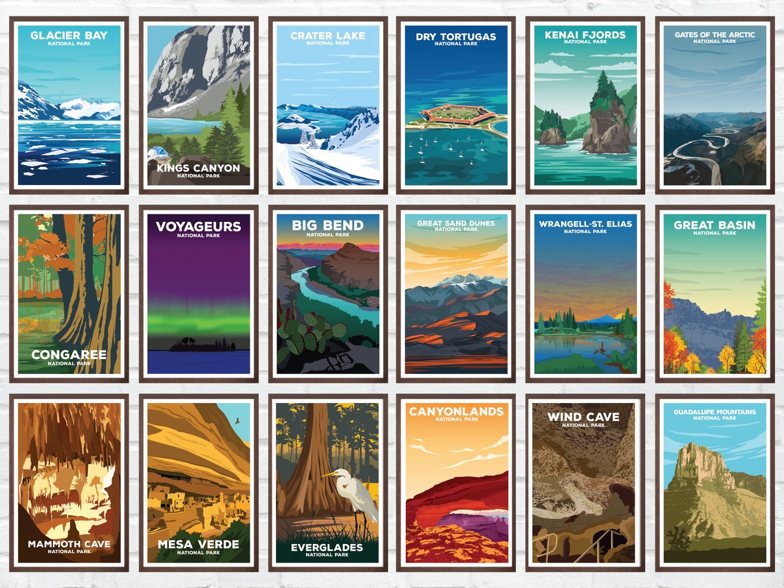 3 Poster Bundle Any 3 National Park Posters National Park - Etsy