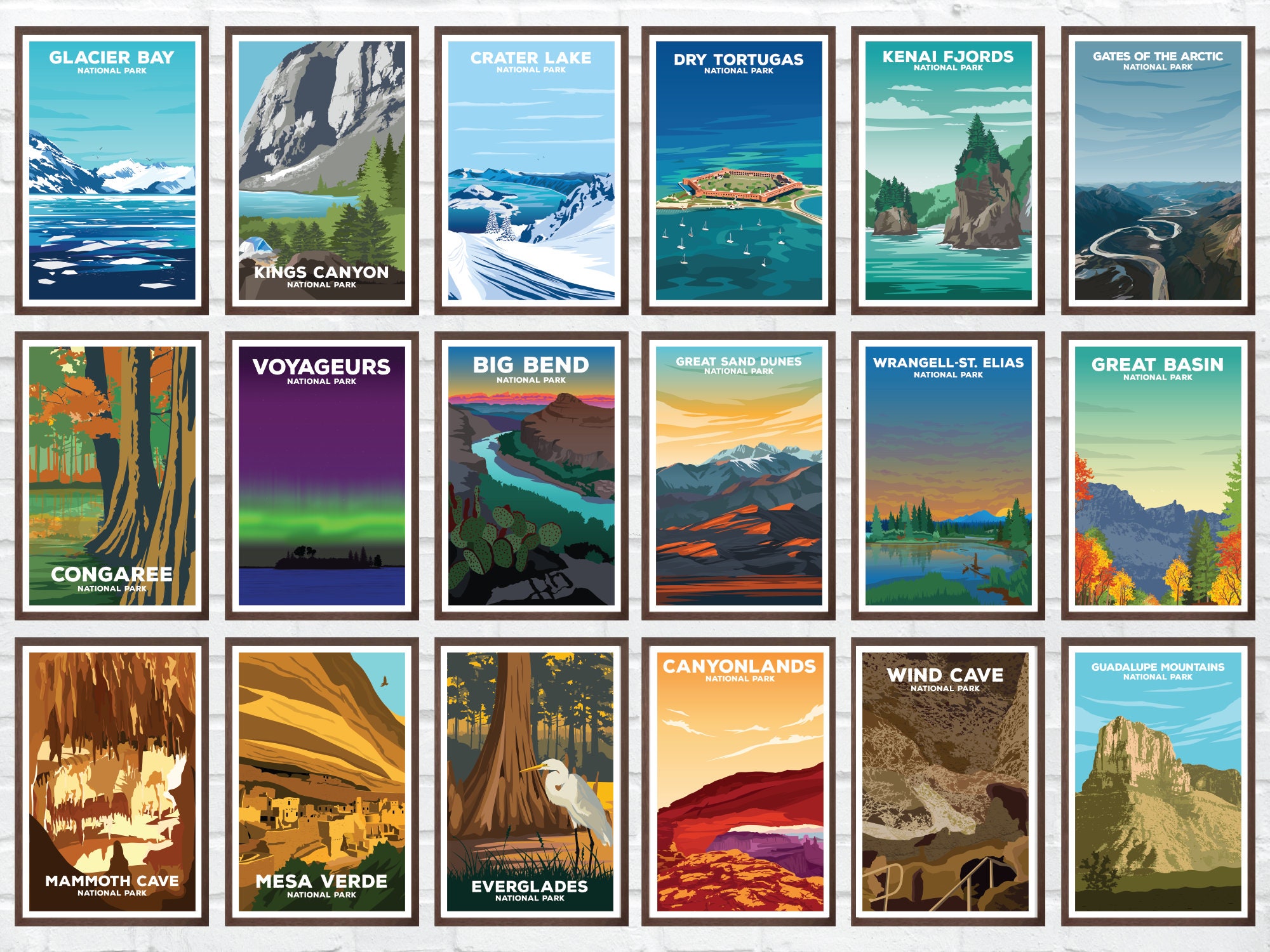3 Poster Bundle Any 3 National Park Posters National Park - Etsy