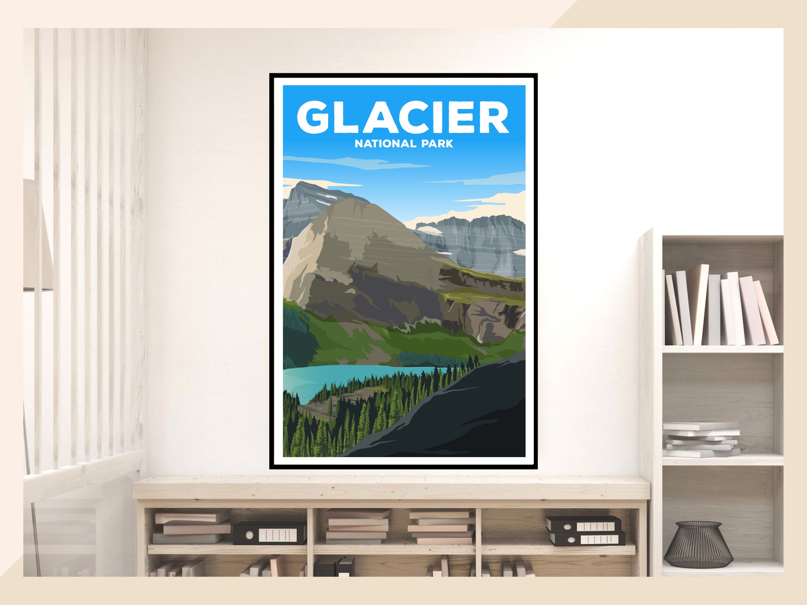Glacier National Park Poster Glacier Wall Art Print - Etsy