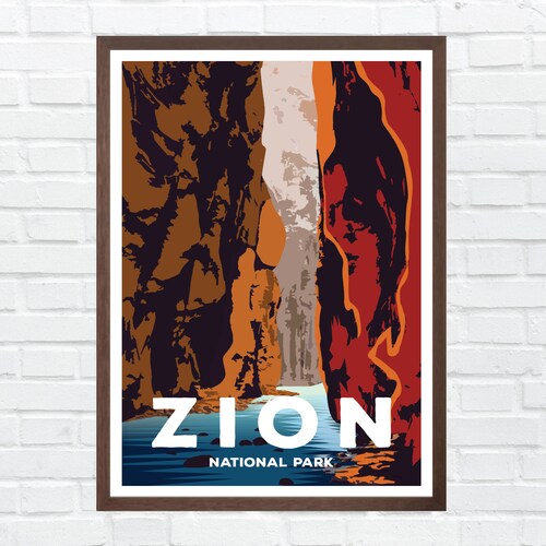 Zion National Park Poster Zion Wall Art Print - Etsy