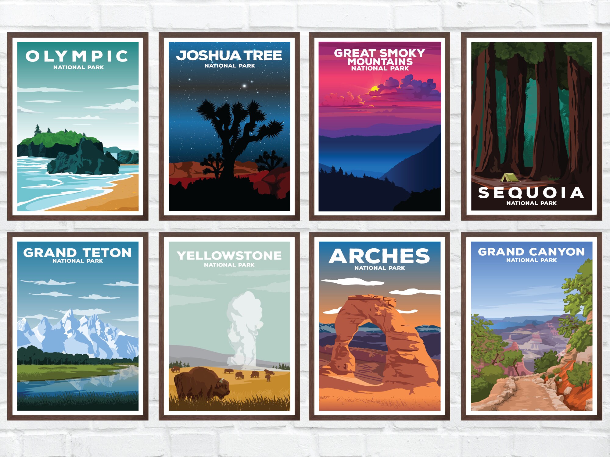 3 Poster Bundle Any 3 National Park Posters National Park - Etsy