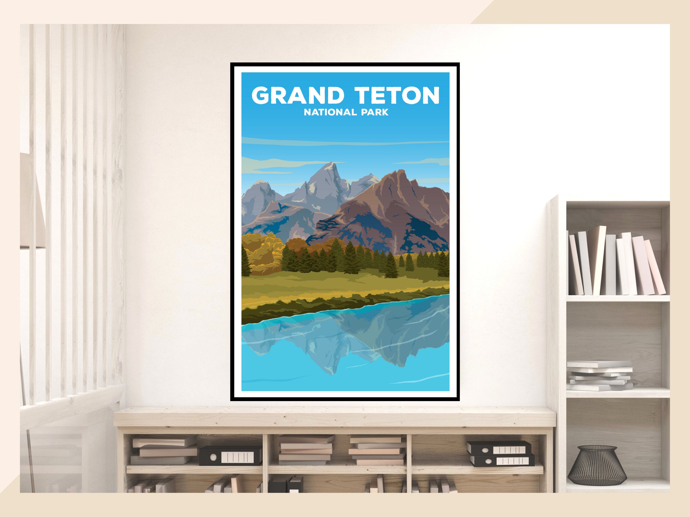Grand Teton National Park Poster Grand Teton Wall Art Print - Etsy
