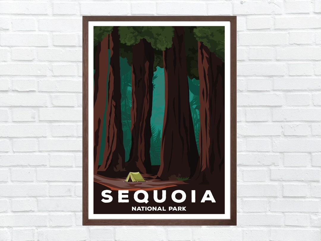 Sequoia National Park Poster Print | Wall Art | Travel Hiking Poster ...