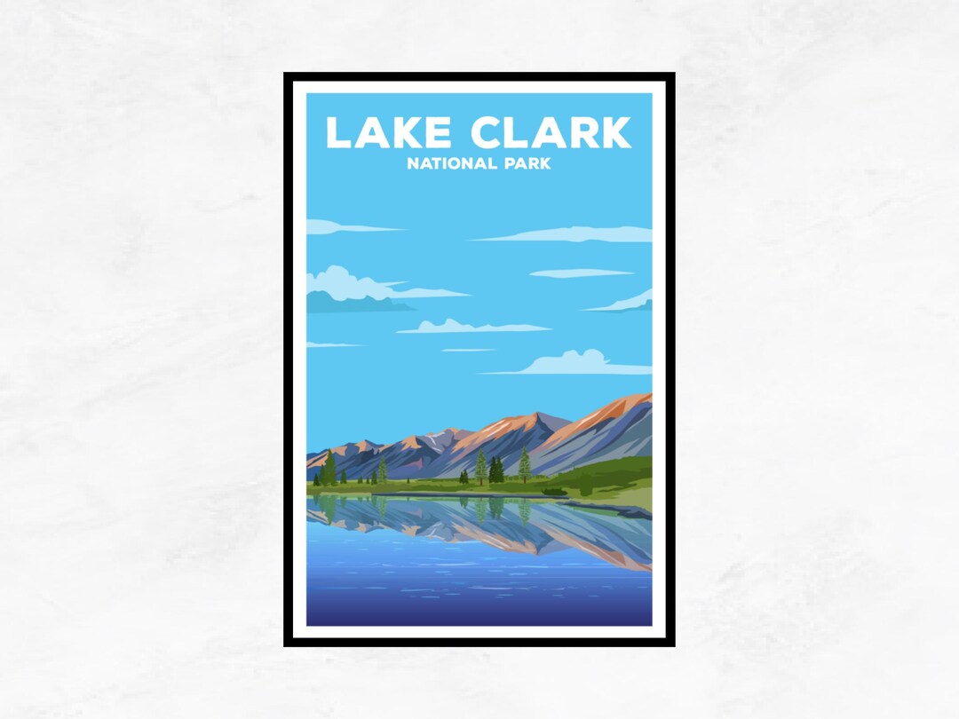 Lake Clark National Park Poster: Minimalist Alaska Landscape Art - Etsy