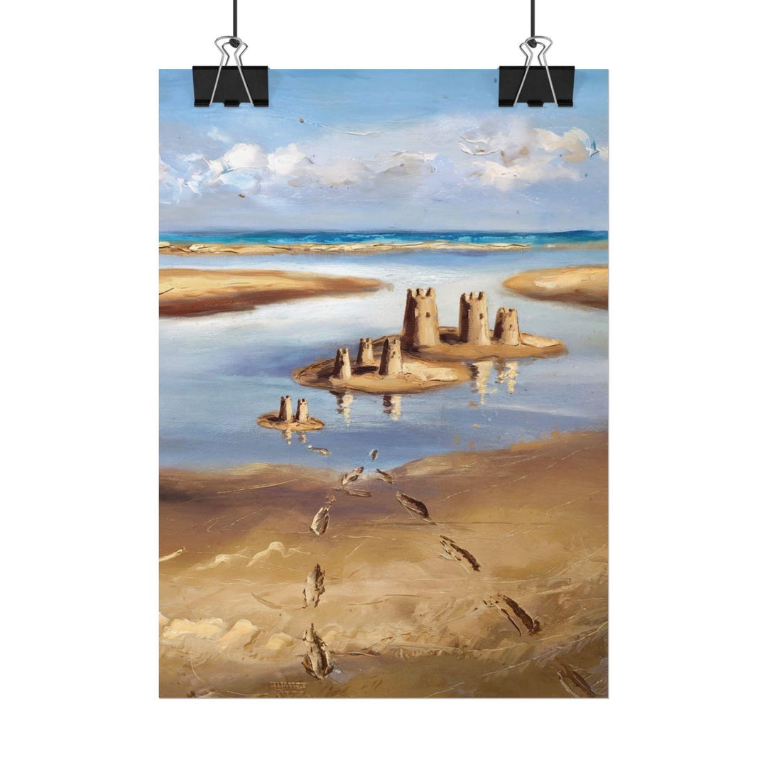 Poster Print,sand Castle Painting, Wall Art, Home Decor, Nursery Decor ...