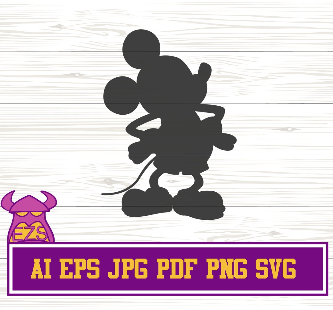 Mickey Mouse Silhouette Digital File - Etsy