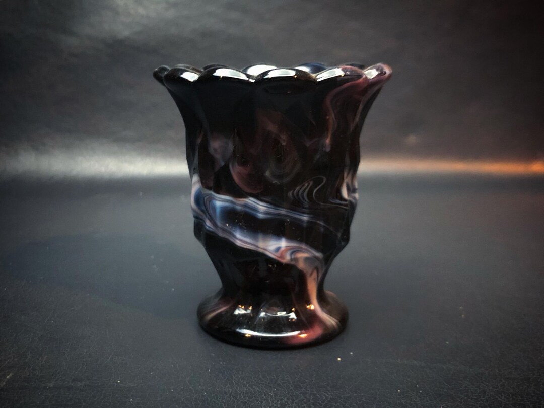 Vintage Imperial Purple Slag Glass Diamond Toothpick Holder - Etsy