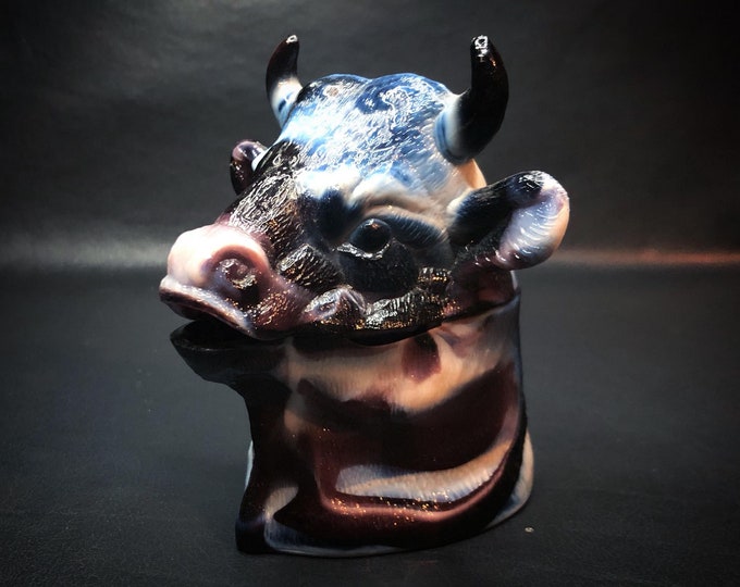 Vintage Imperial Purple Slag Glass Bull/cow Mustard Jar - No Spoon - Etsy